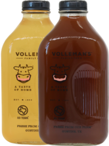 Volleman's Family Farm - Milk in glass bottles from a local Texan family