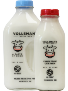 Volleman's Family Farm - Milk in glass bottles from a local Texan family